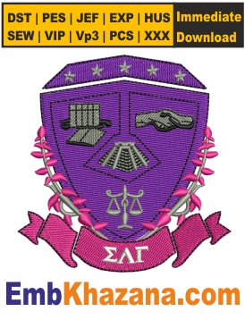 Sigma Lambda Gamma Crest Embroidery Design | Embkhazana.com