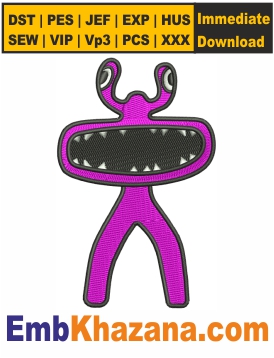 Pink Rainbow Friends Embroidery Design | Embkhazana.com