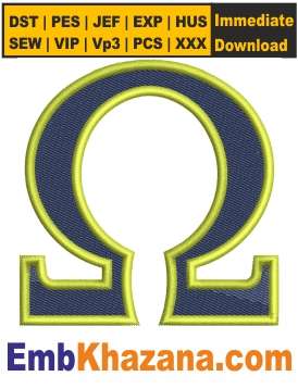 Omega Embroidery Design | Embkhazana.com