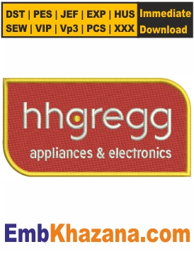 Hhgregg Logo Embroidery Design | Embkhazana.com