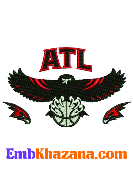 Buy Atlanta Hawks ATL Logo Embroidery Dst Pes File online in USA