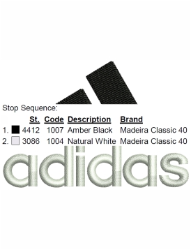 Adidas Logo Embroidery Design | Embkhazana.com